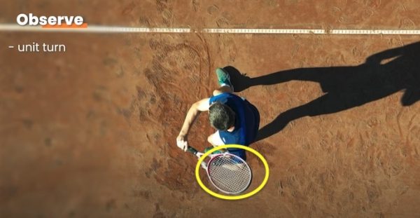 One-Handed Backhand Technique From Top Down View | Feel Tennis