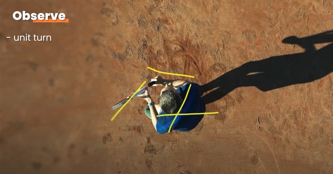 One-Handed Backhand Technique From Top Down View | Feel Tennis