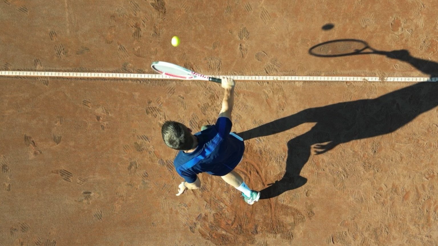 Tennis Forehand Technique In Slow Motion From Top View | Feel Tennis