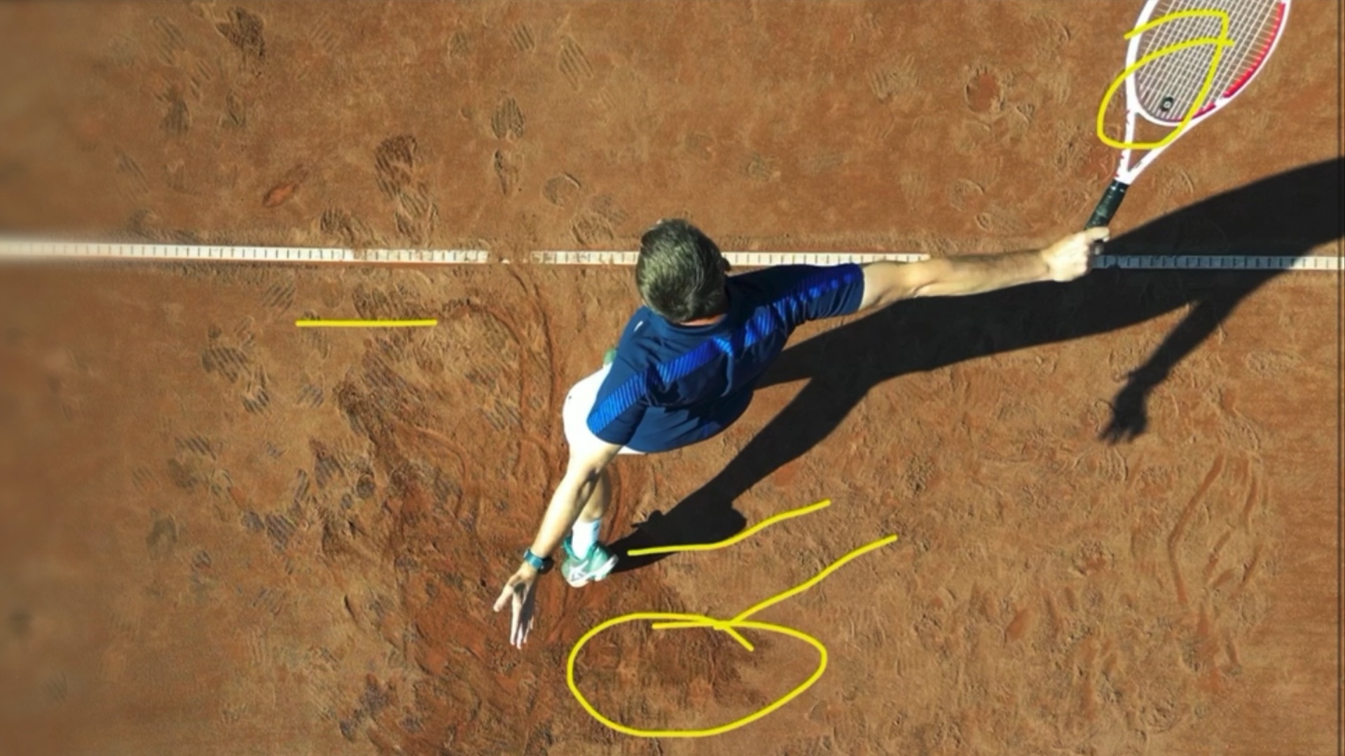 One-Handed Backhand Technique From Top Down View | Feel Tennis